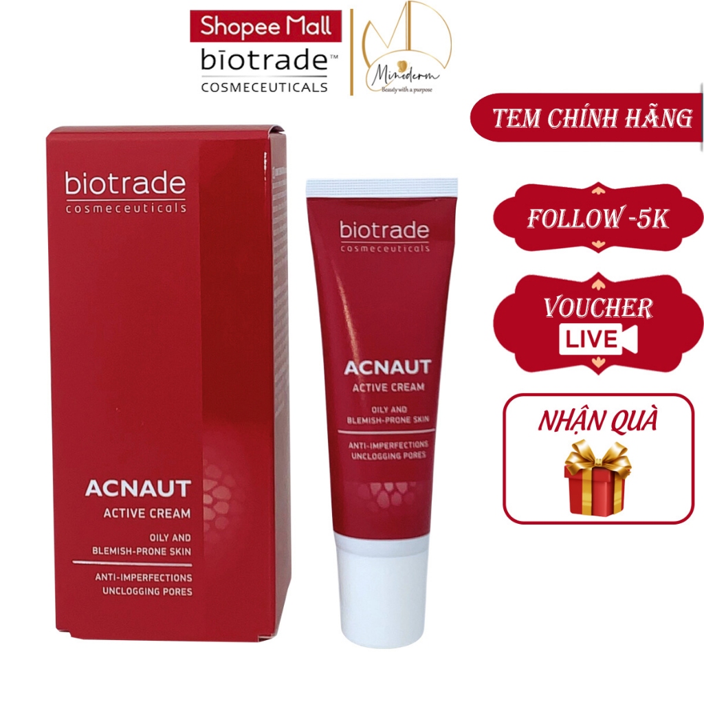 Kem Chấm Mụn Biotrade Acnaut Active Cream giảm mụn viêm, khô cồi mụn ...