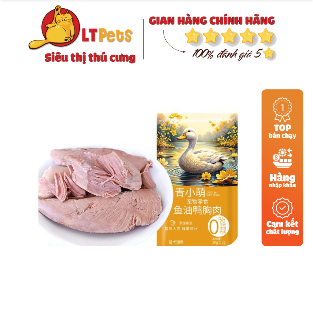 Thịt vịt hấp, Gan Thỏ hấp ăn liền dành cho chó mèo trộn cơm,hạt,ăn trưc ...