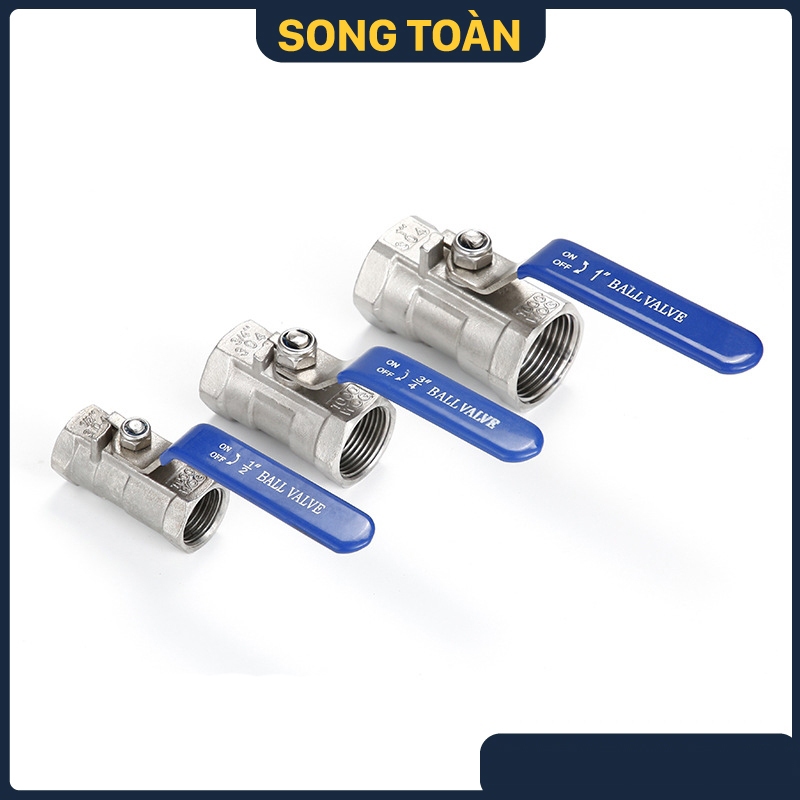 Van Bi Inox 304 1 Mảnh, Van Bi Inox 1PC Inox SUS 304 13 17 21 27 34 ...