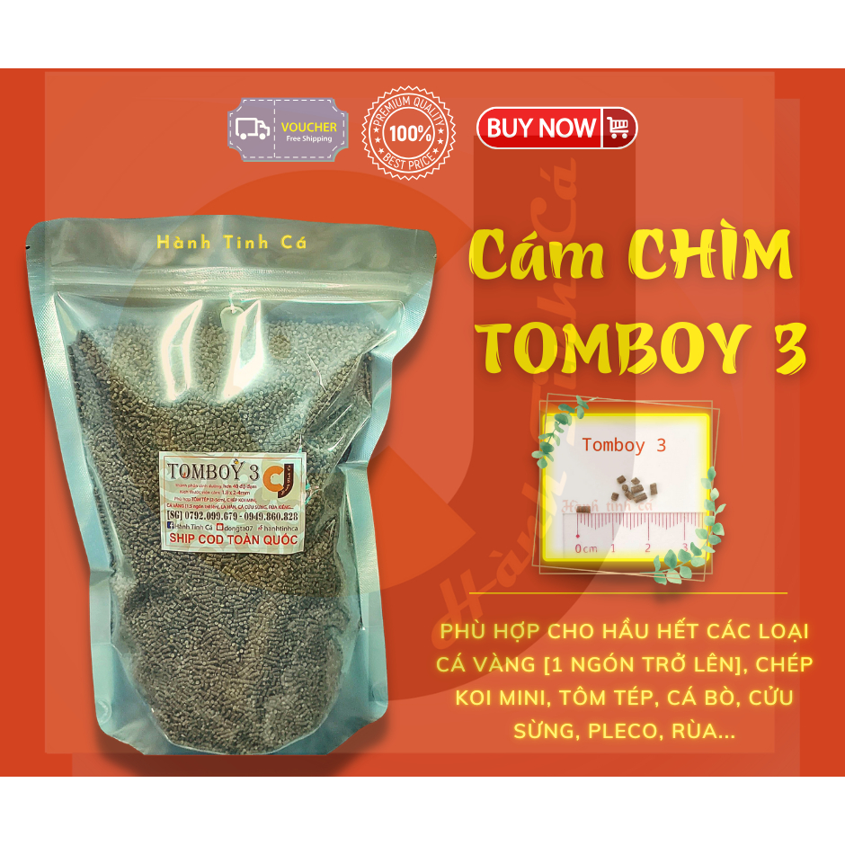 Hũ 190ml CÁM CHÌM TOMBOY 3, kích thước viên cám 1.8 x 2-4mm | Shopee Việt Nam