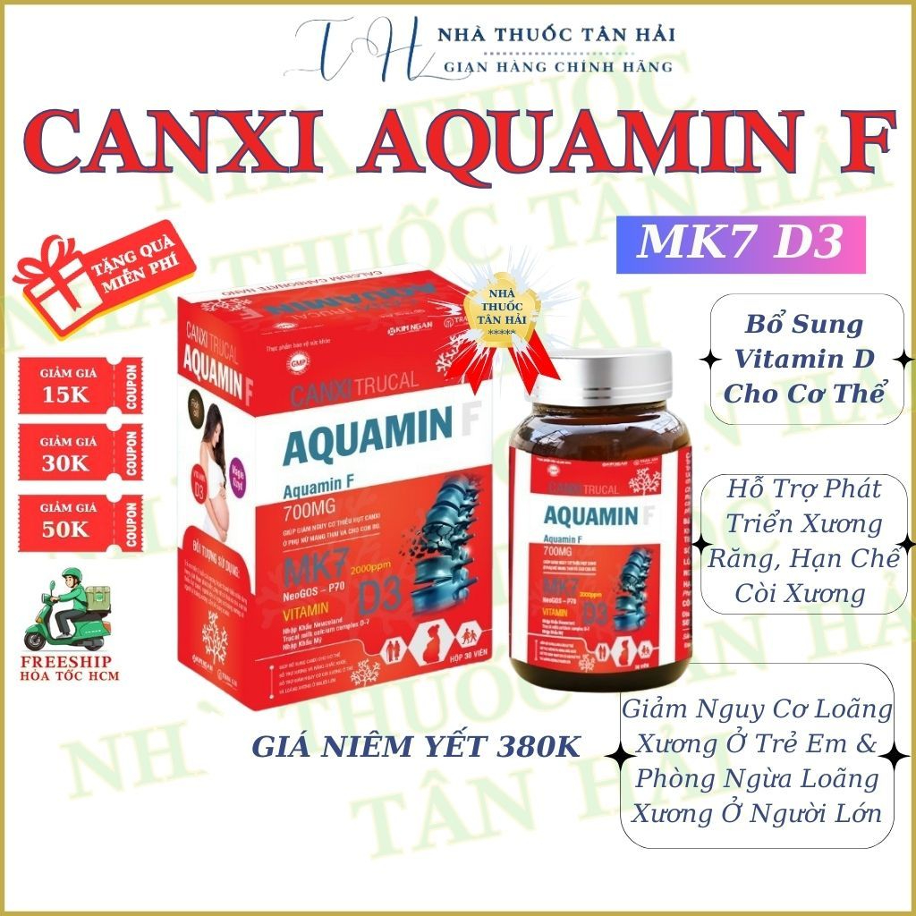 Canxi AQuamin MK7 Trần Gia. Hỗ trợ xương và răng chắc khỏe, hỗ trợ phát triển chiều cao, ngừa ...
