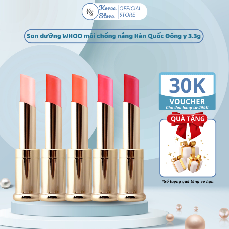 Son dưỡng whoo môi chống nắng Hàn Quốc Đông y The Whoo Gongjinhyang Mi Glow Lip Balm 3.3g WHOO ...