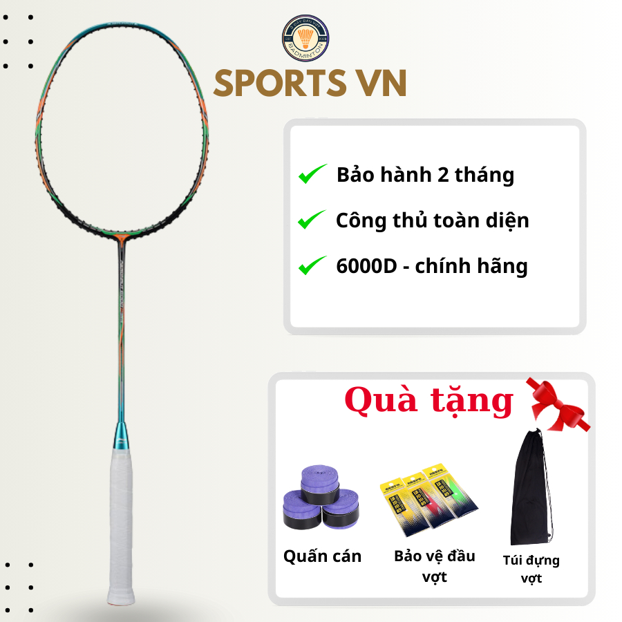 VỢT CẦU LÔNG LINING AERONAUT 6000D TẶNG KÈM QUẤN CÁN, TÚI ĐỰNG VỢT, BẢO ...