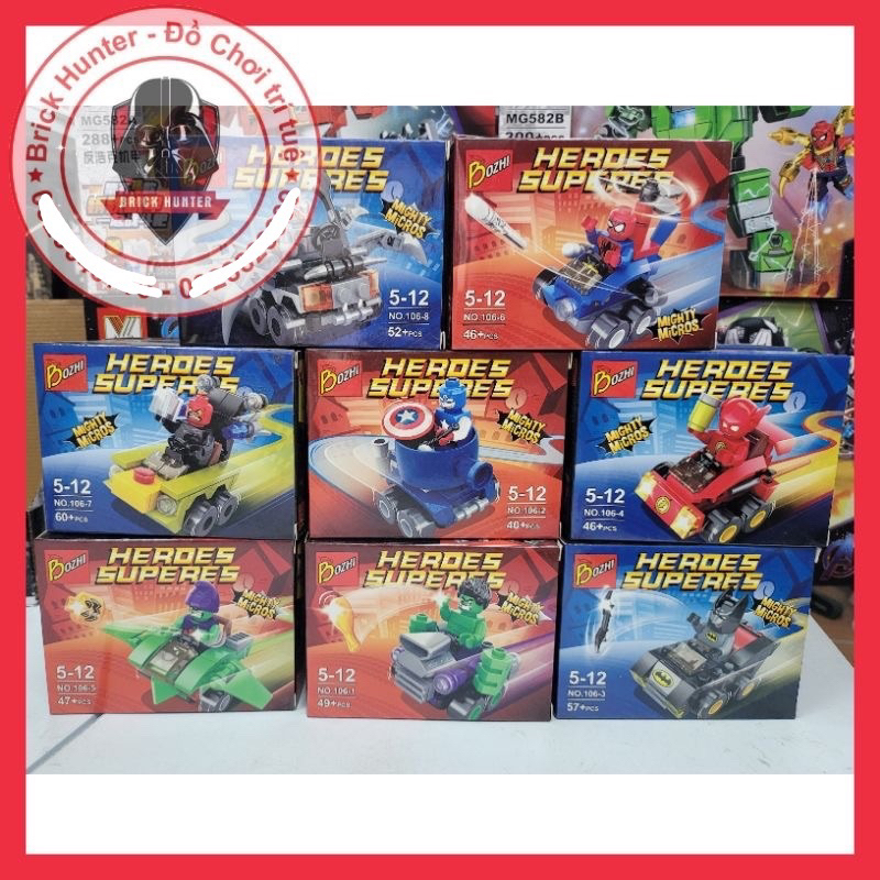 Marvel DC super heroes Mighty Micro minifigures mô hình lắp ráp nhân ...