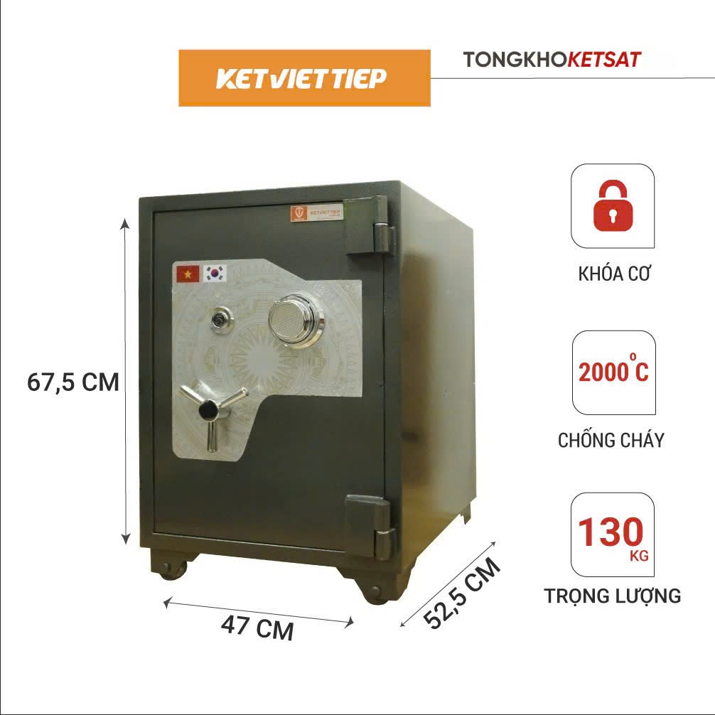 Két sắt Việt Tiệp Siêu Cường KVTSC54 khóa cơ đổi mã chống cháy | Shopee ...