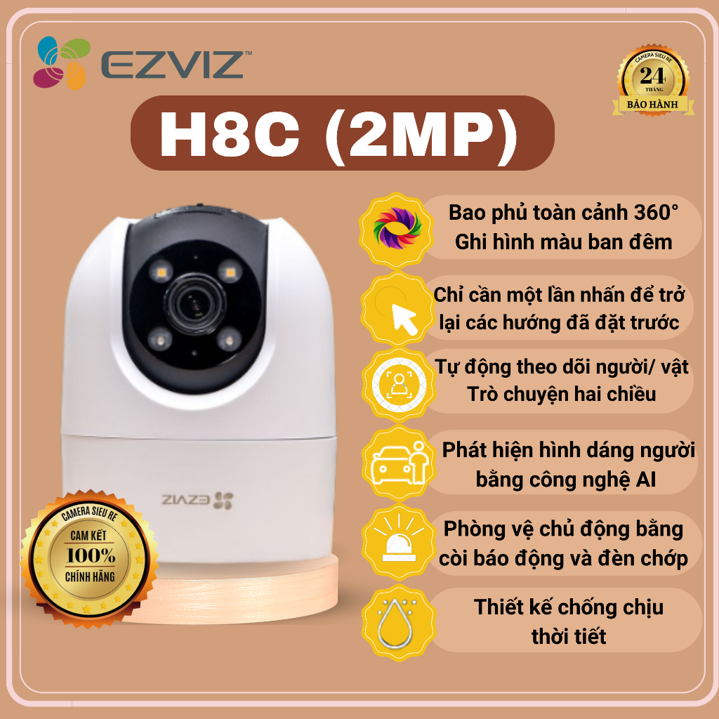 Camera wifi Ezviz H8C PRO 3MP 4MP 5MPngoài trời, có màu ban đêm - Hàng ...