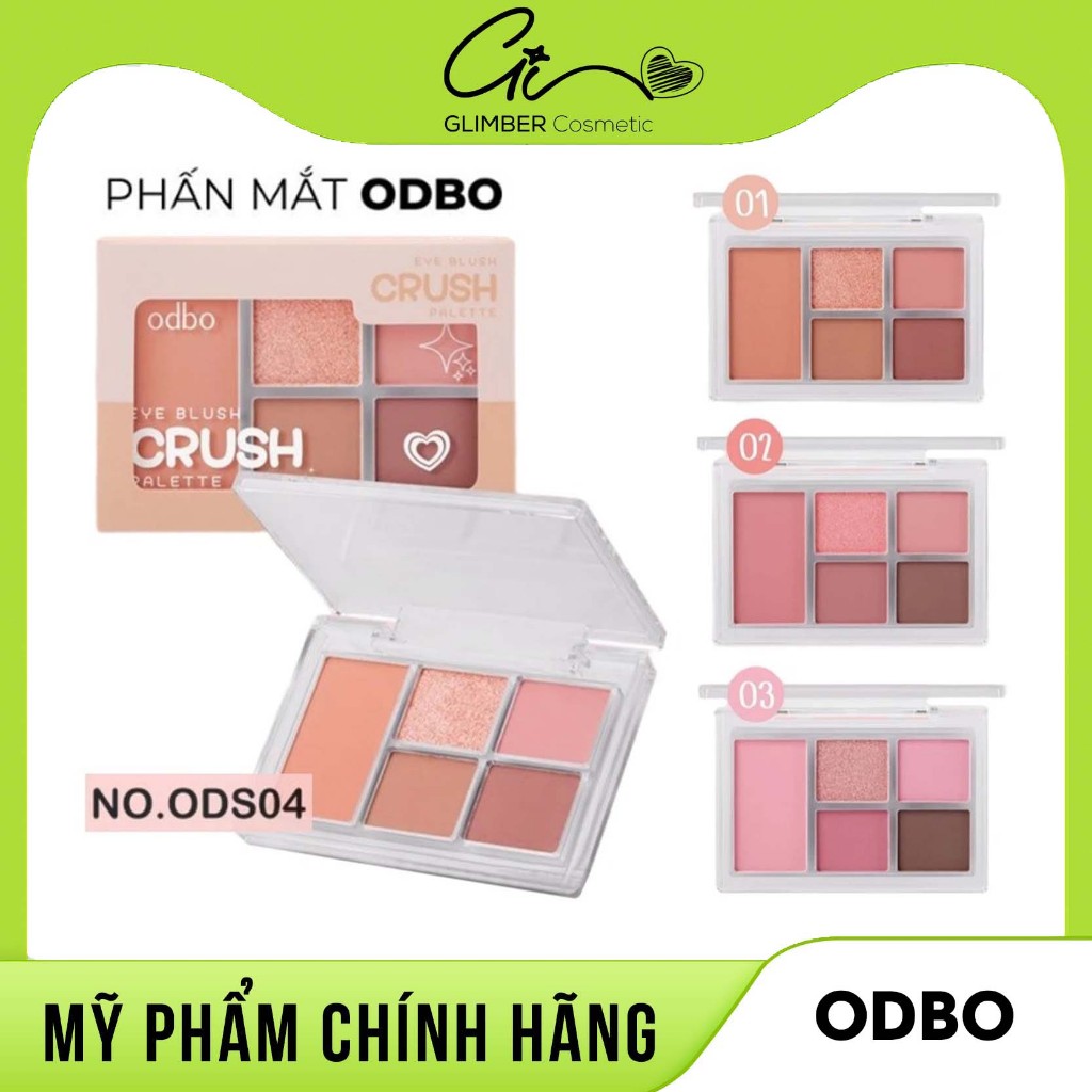 Phấn Mắt Odbo 5 Ô Eye Blush Crush Palette ODS04 Bảng Mắt Kèm Má Hồng Thái Lan | Shopee Việt Nam