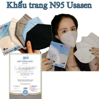 Hộp 10 cái khẩu trang N95 4 lớp- 5 lớp Usasen cao cấp, có 4 màu trắng, xám, xanh, đen (có chứng ...