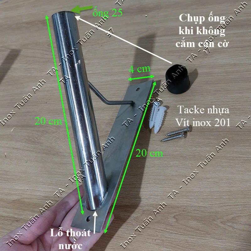Bát treo cờ - Giá cắm cờ tổ quốc - Bass cắm cờ gắn tường, lan can chung ...