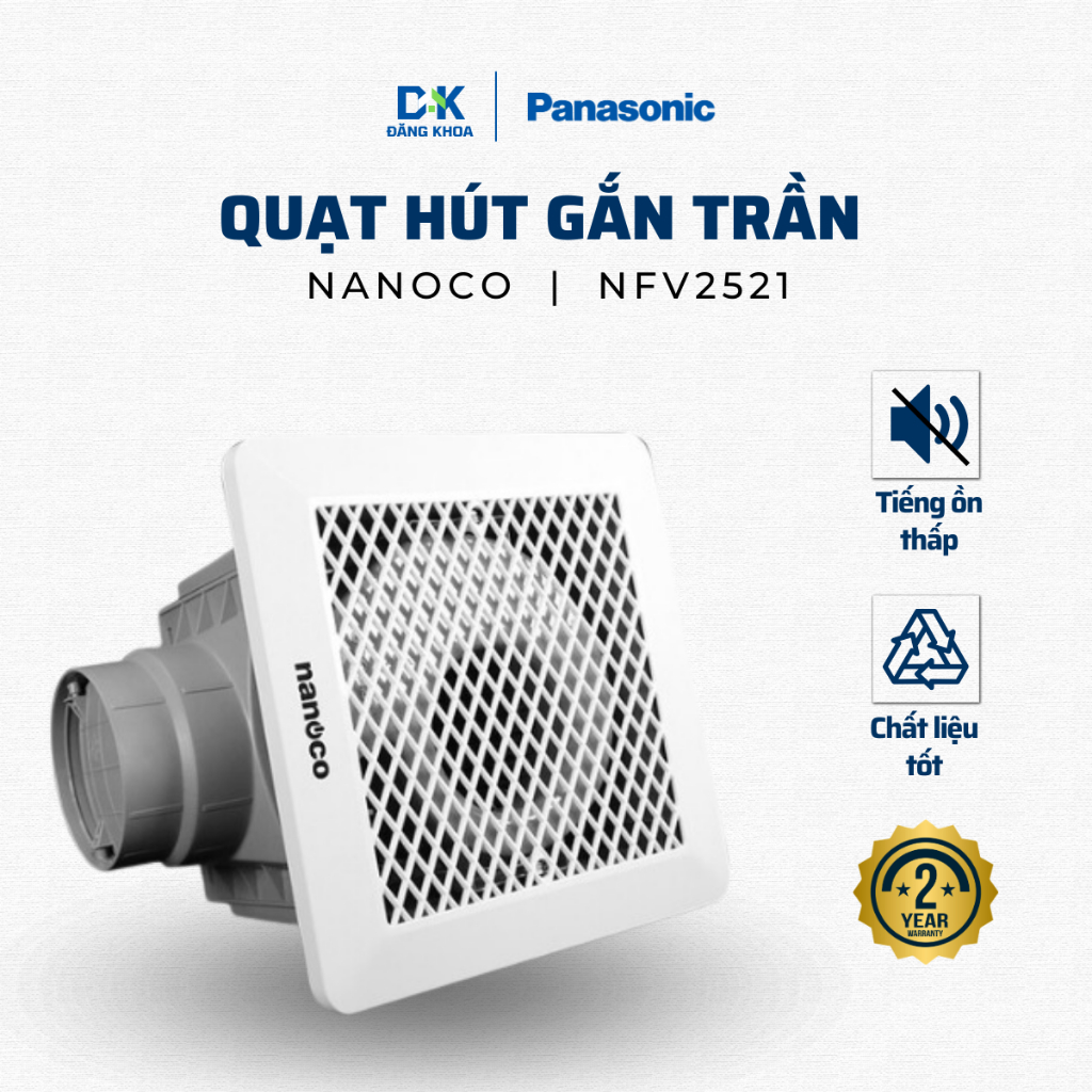 Quạt Hút Mùi Gắn Trần, Quạt Hút Thông Gió 1 Chiều Nanoco NFV2521 - lỗ ...