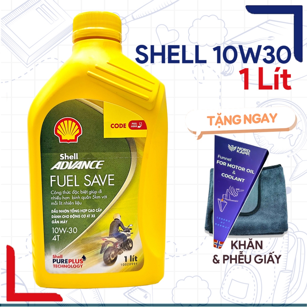 Nhớt Xe Máy Shell Advance Fuel Save 10W30, Nhớt Full Tổng Hợp, Tiết ...