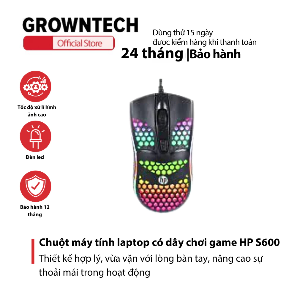 Chuột Máy Tính Laptop HP S600 Đèn Led 7 Màu RGB Thiết Kế Cực Đẹp Có Dây ...