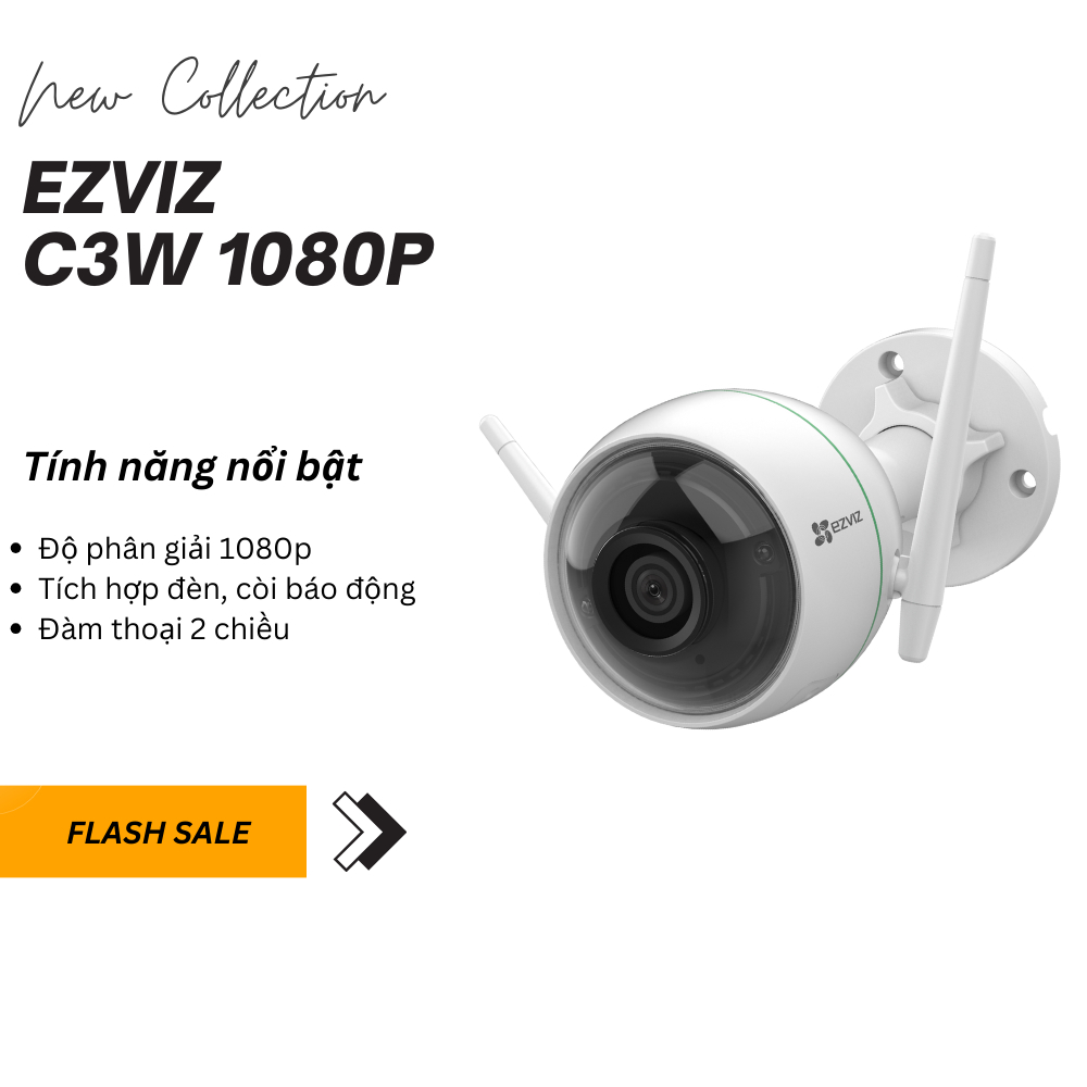 Camera EZVIZ C3W 1080PNgoài Trời, WI-FI, Báo Động Với Đèn Báo và Còi Hú ...