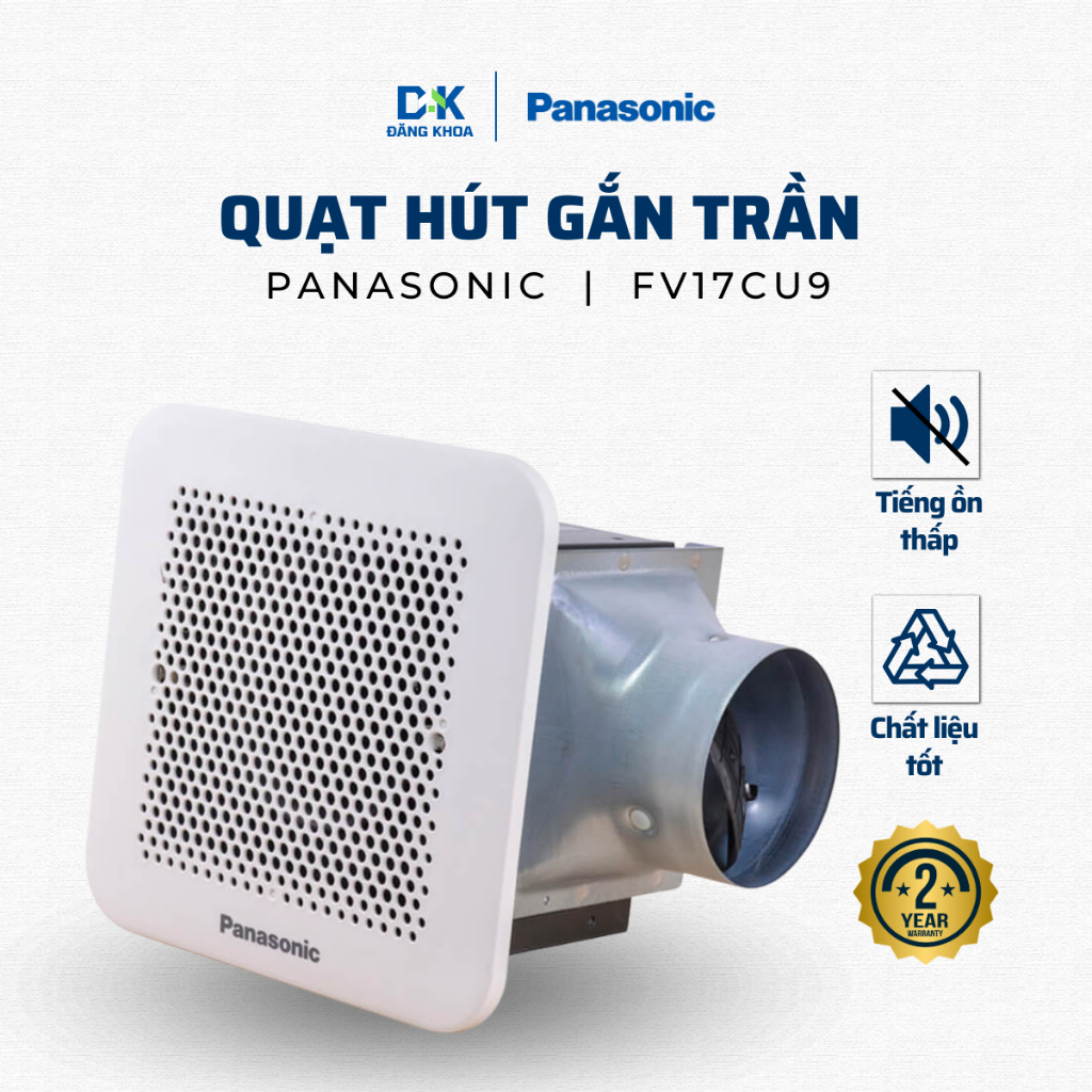 Quạt Hút Mùi Gắn Trần, Quạt Hút Thông Gió 1 Chiều Panasonic FV17CU9 lỗ ...