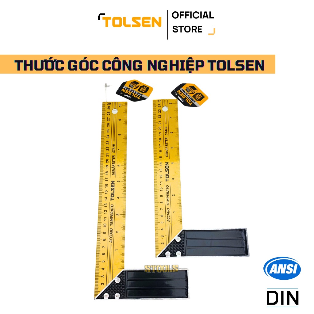 Tổng hợp thước đo góc 250, 300mm - TOLSEN (35080, 35081) thước đo thẳng ...
