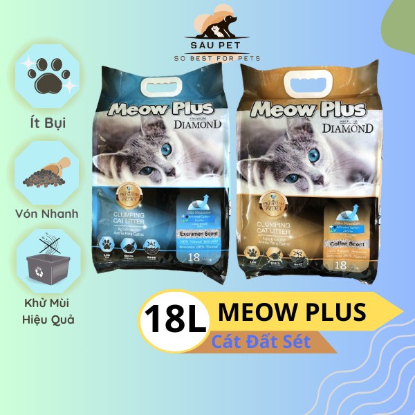 Cát vệ sinh cho mèo Cát mèo Cat meow Plus 18L 7.5kg | Shopee Việt Nam