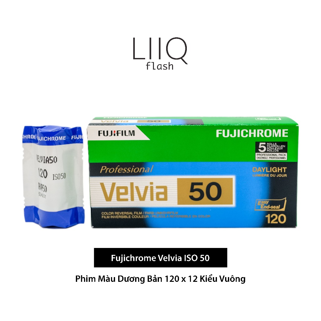 Phim Fujichrome Velvia ISO 50, Màu Color Reversal, 120 x 12 Kiểu Vuông ...