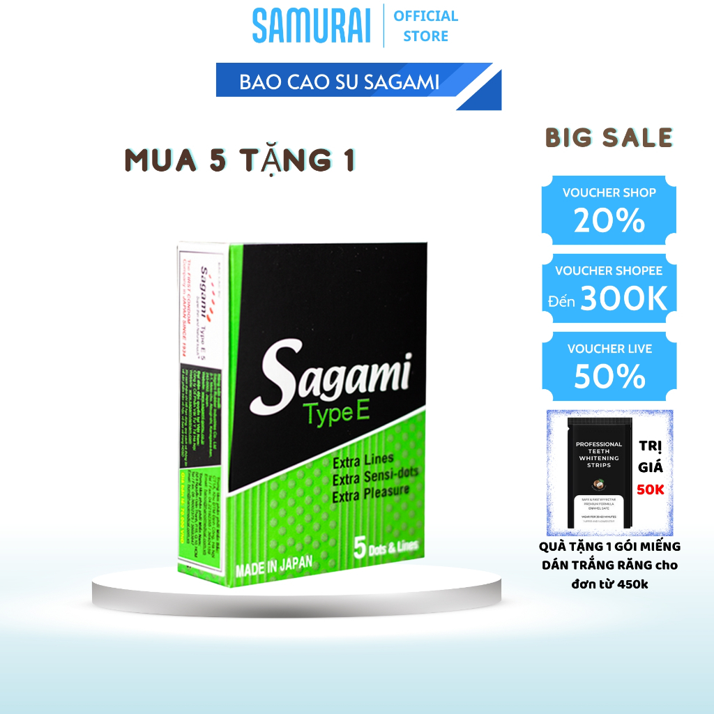 Bao Cao Su Gân Gai Sagami type E, Hộp 5 chiếc | Shopee Việt Nam