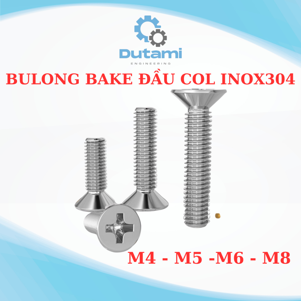 Ốc Bake đầu bằng Inox 304 M4 - M5 - M6 - M8 dài từ 10mm - 40mm | Shopee ...
