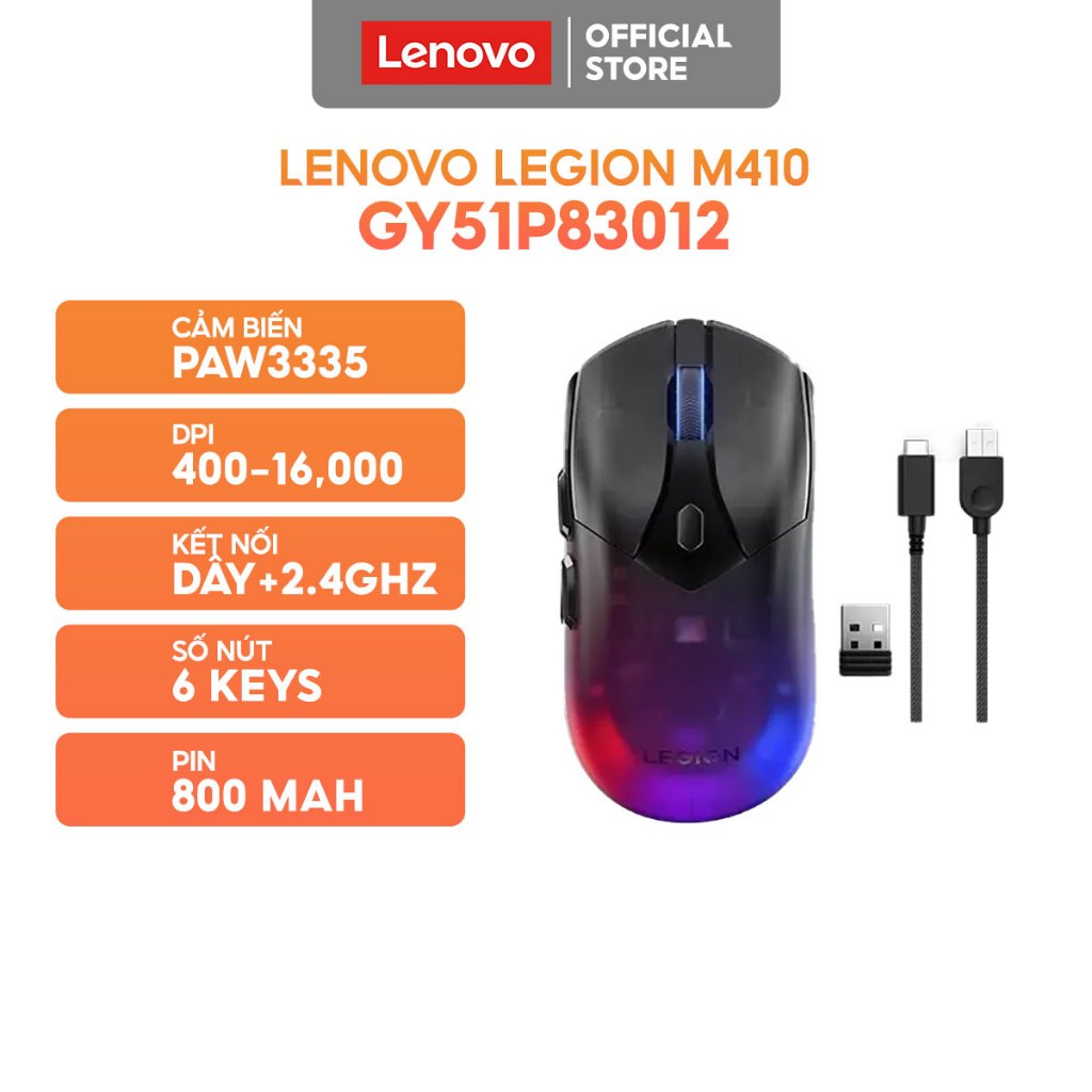 Chuột chơi game không dây Lenovo Legion M410 RGB - GY51P83012 | Shopee ...