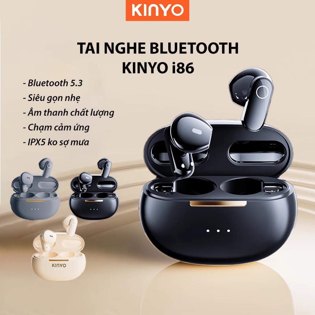 Tai Nghe Bluetooth KINYO i86, Cảm Ứng, Chống Nước IPX5, Pin Trâu, Chơi Game, Nghe Nhạc | Shopee ...