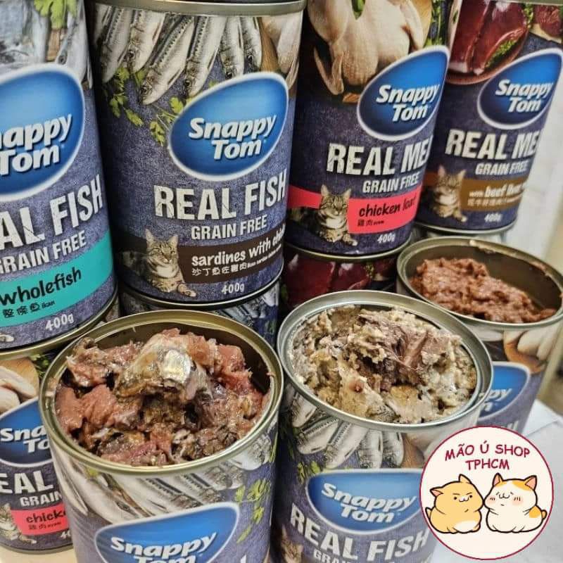 PATE LON SNAPPY TOM REAL MEAT REAL FISH SIÊU CÁ - LON 400G | Shopee Việt Nam