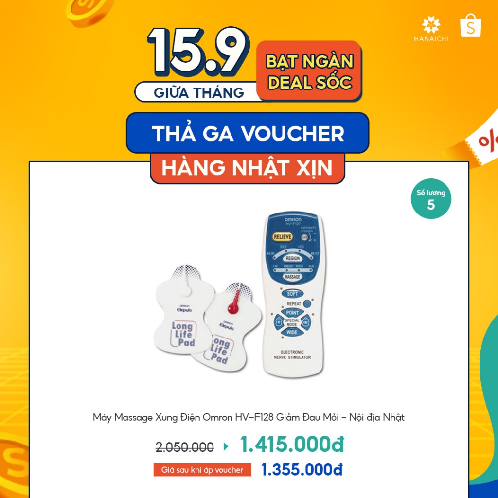 Máy Massage Xung Điện Omron HV-F128 Giảm Đau Mỏi - Nội địa Nhật | Shopee Việt Nam