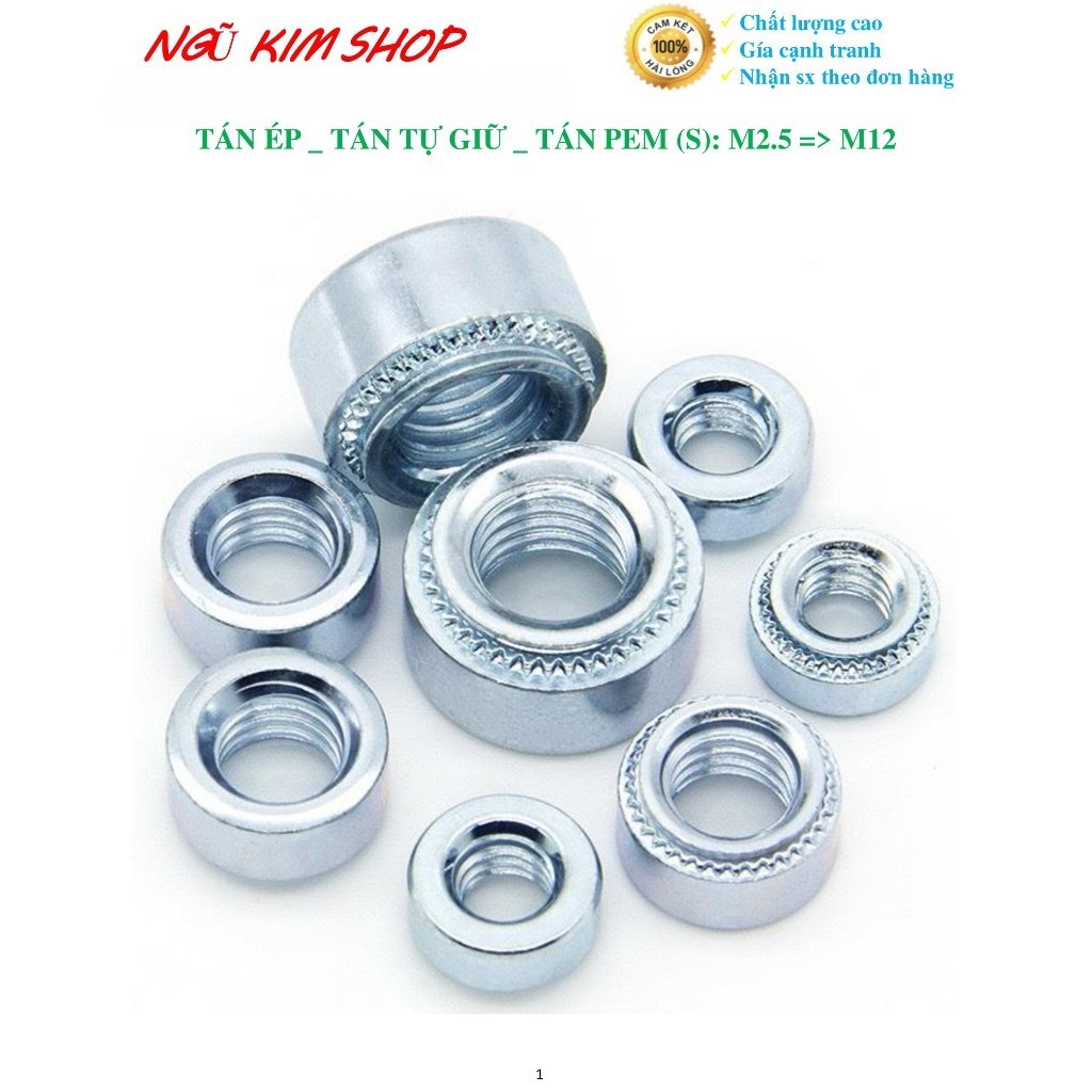 TÁN ÉP _ TÁN TỰ GIỮ _ TÁN PEM (S) : M3, M4, M5, M6, M8, M10, M12 | Shopee Việt Nam