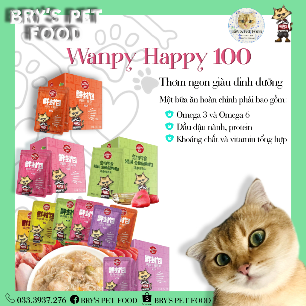 Pate Mèo Wanpy Happy 100 (70g) | Shopee Việt Nam