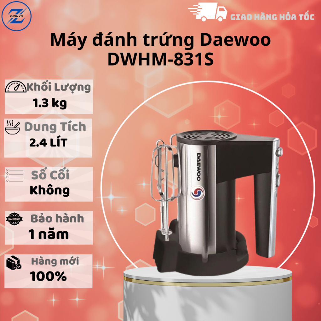 Máy đánh trứng Daewoo DWHM-831S - Bảo hành 12 tháng | Shopee Việt Nam