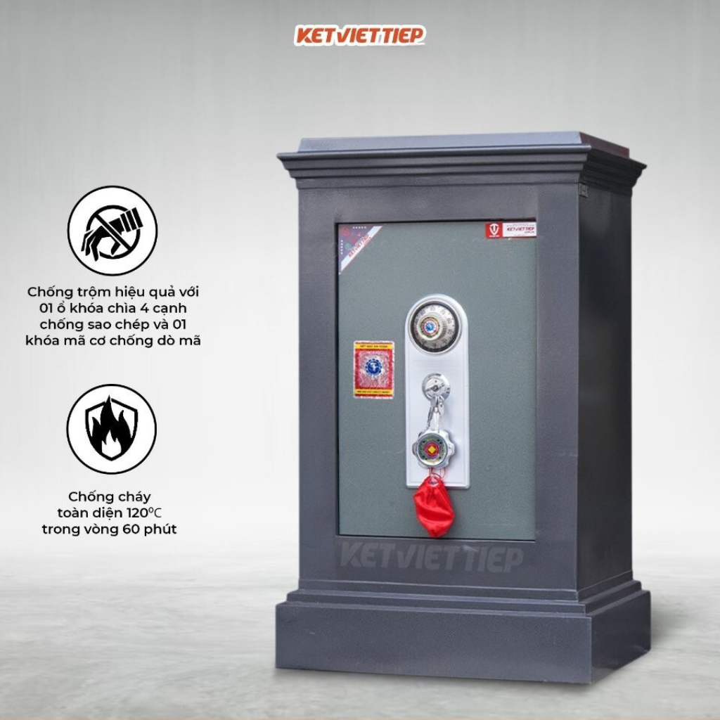 [KÉT SẮT PHONG THỦY] Két sắt Việt Tiệp KVT92KC khóa cơ nặng 80kg chống ...