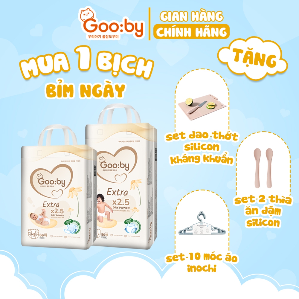 (Combo quà) Tã/bỉm Gooby Extra mềm mại, chống tràn, siêu thấm hút đủ ...