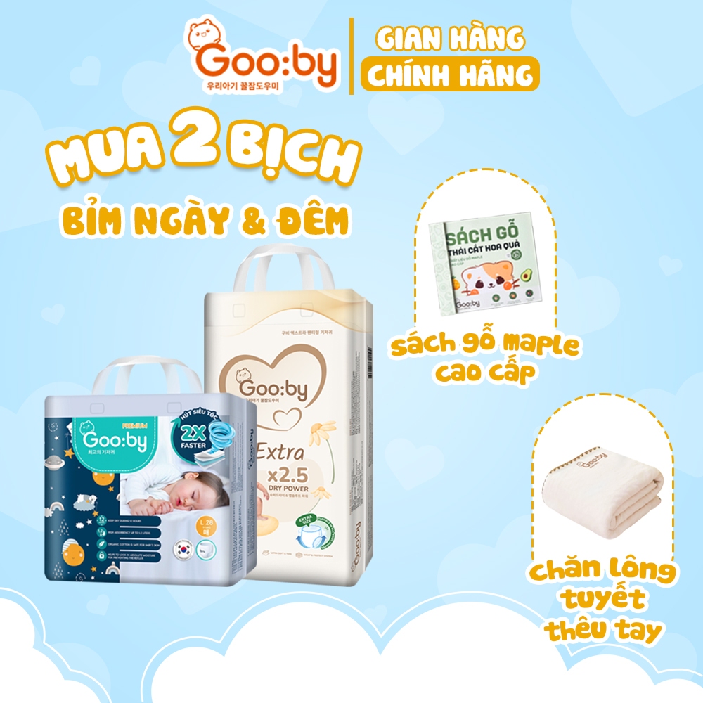 (Combo quà) 2 Bịch Tã/bỉm Gooby Extra và Premium mềm mại, siêu thấm hút ...