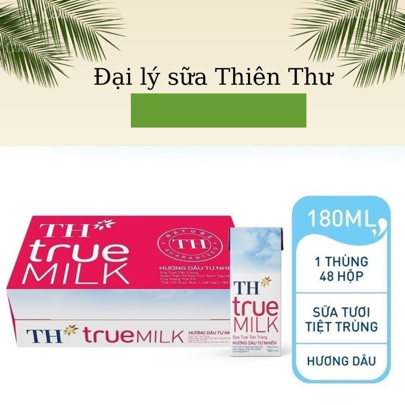 Thùng sữa tươi TH TRUE MILK hương dâu 180ml - date 5/2025 | Shopee Việt Nam