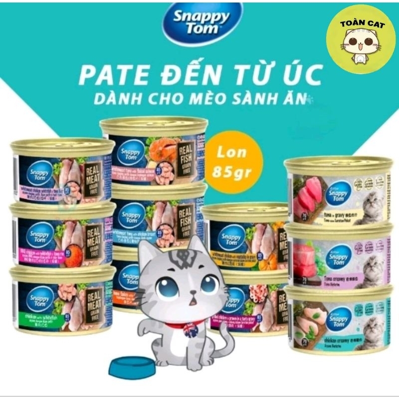 Pate Snappy Tom Premium-Pate Cho Mèo Mọi Lứa Tuổi (Lon 85g) | Shopee ...