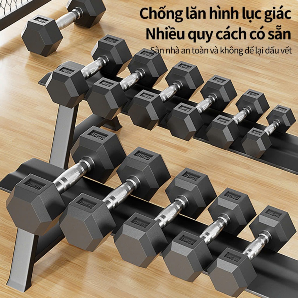 TẠ TAY LỤC GIÁC lõi gang nặng 40kg 37,5kg 35kg 30kg 27,5kg 25kg 22,5kg ...