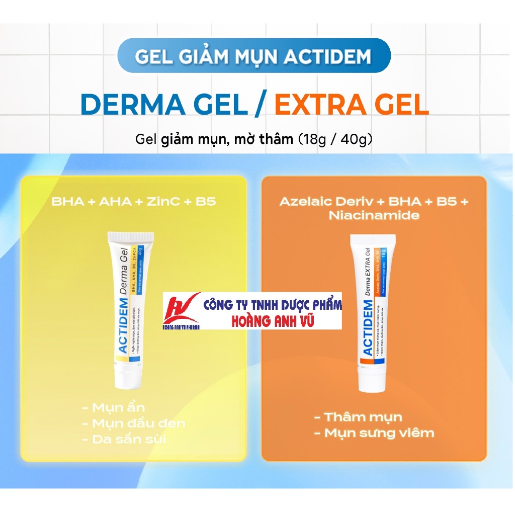 (MẪU MỚI) ACTIDEM DERMA GEL - AHA, BHA, ZINC, B5 - GIẢM MỤN MỜ THÂM ...