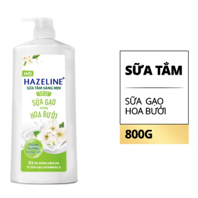 Sữa tắm dưỡng thể Hazeline sữa gạo hương hoa bưởi 800g | Shopee Việt Nam