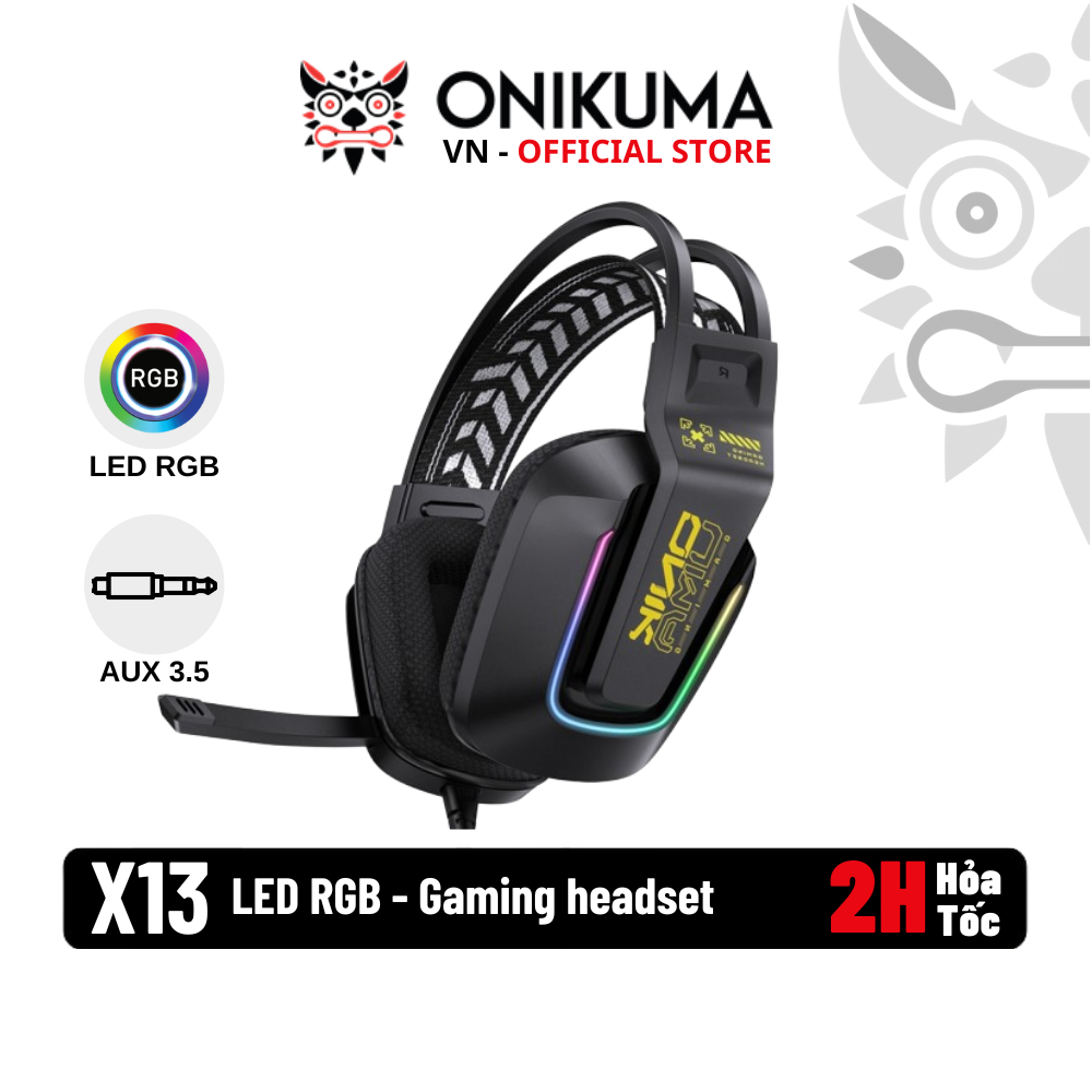 [NEW] ONIKUMA X13 Black - Tai nghe gaming có dây - Đèn LED đổi màu ...