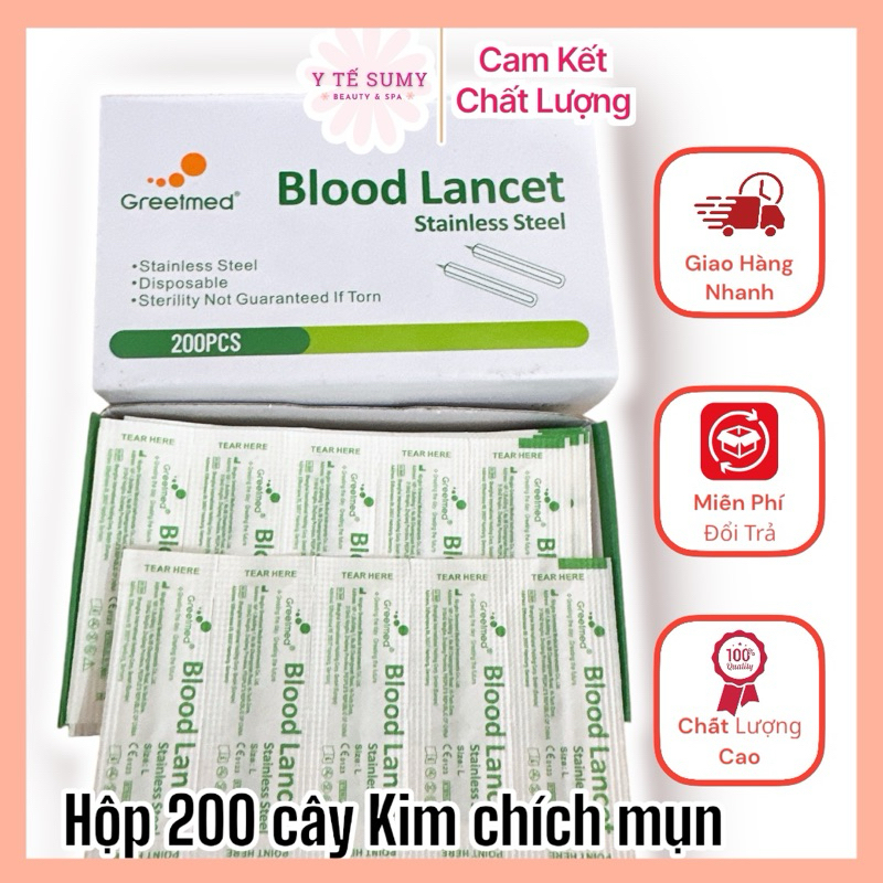 Kim lấy mụn - Kim chích máu Blood Lancet Hộp 200 cây - Kim Chích Lễ Mụn ...