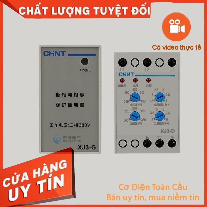 Rơle ( relay ) bảo vệ điện áp 3 pha Chint XJ3-D, XJ3-G | Shopee Việt Nam