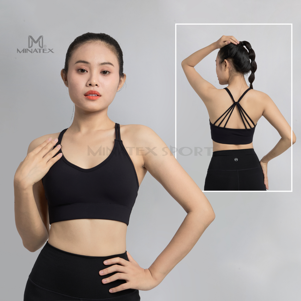 Áo bra tập gym yoga 5 dây sau lưng thoáng mát MINATEX, vải co giãn tốt ...
