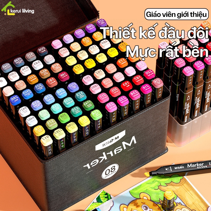 Sét Bút Marker Touch 24/36/48 Màu, Bút Dạ Vẽ Tranh Dầu Hai Đầu PIKUP ...