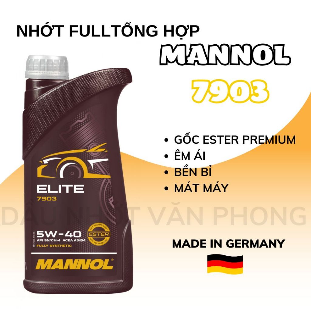 Nhớt Mannol Elite 7903 5W40 - made in EU, fully synthetic, ester ...