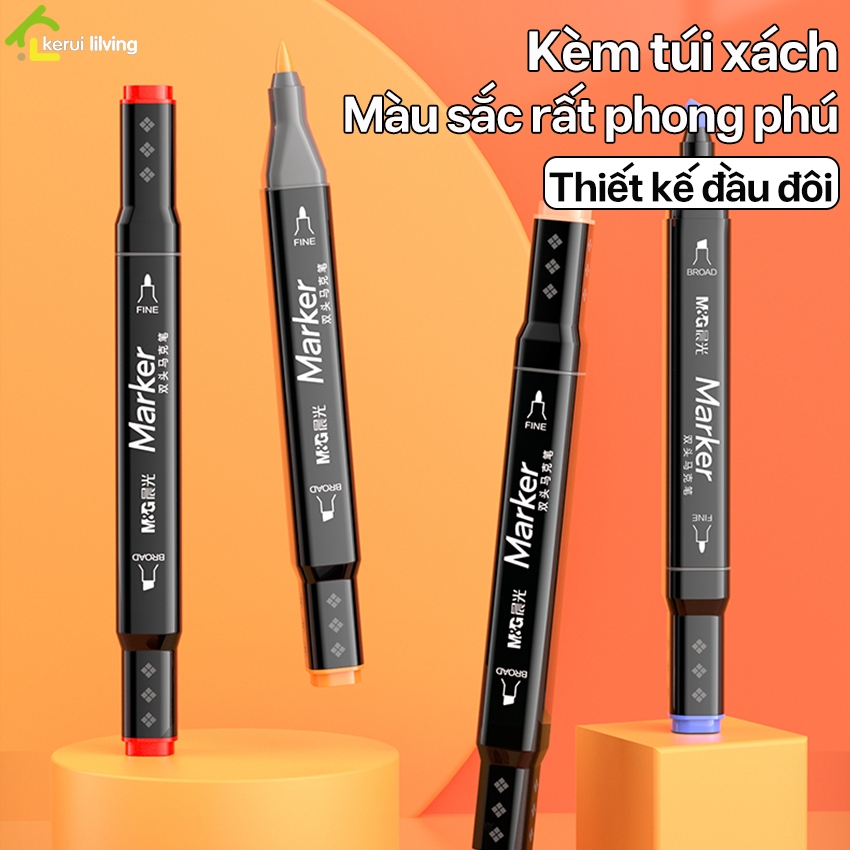 Bộ Bút Màu Marker Touch Kèm Túi Vải, Bút Dạ Tô Màu Tranh Anime PIKUP ...