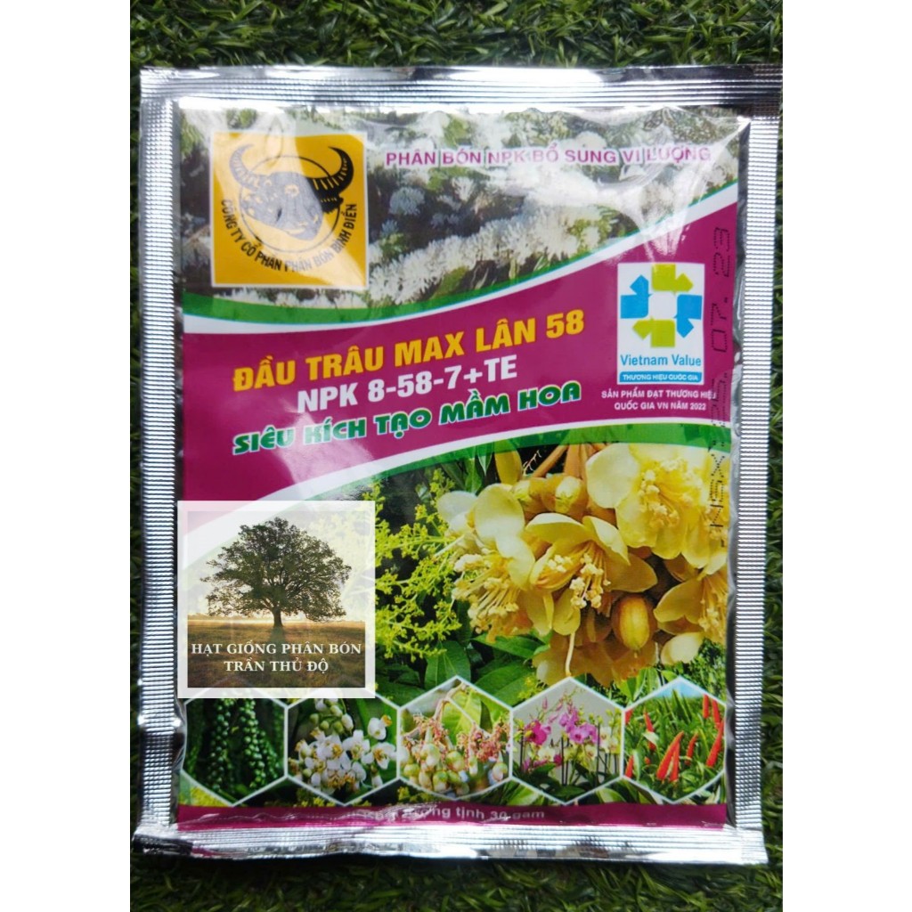 PHÂN BÓN NPK BỔ SUNG VI LƯỢNG ĐẦU TRÂU MAX LÂN 58 ( NPK 8-58-7+TE ...