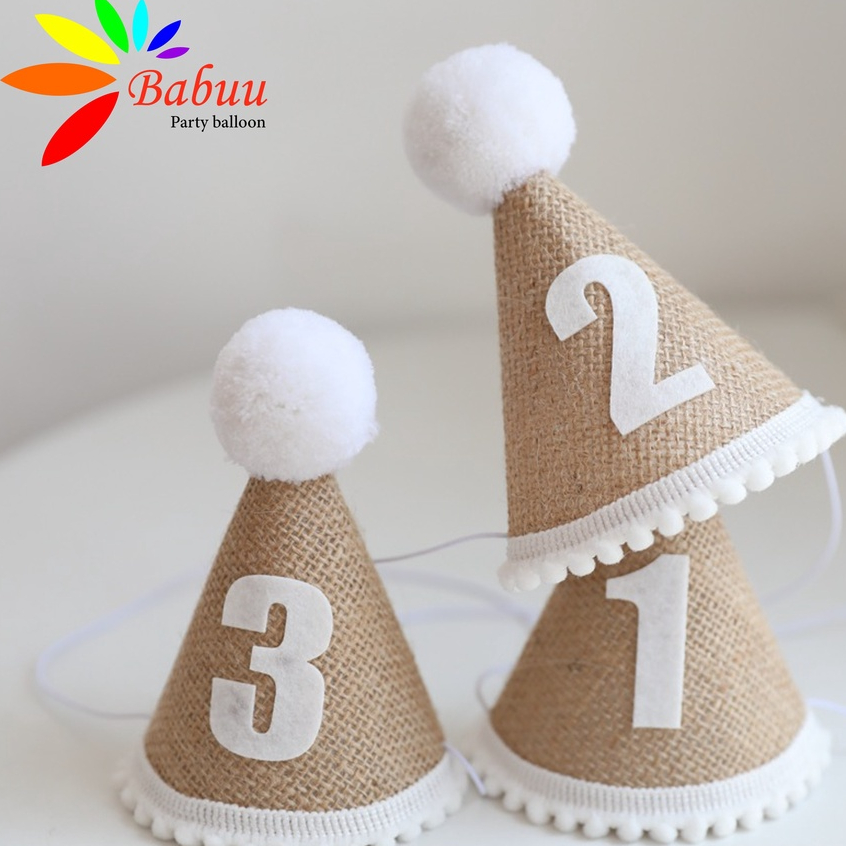 Mũ dạ sinh nhật kèm số tuổi phong cách Hàn Quốc Babuu Decor | Shopee ...