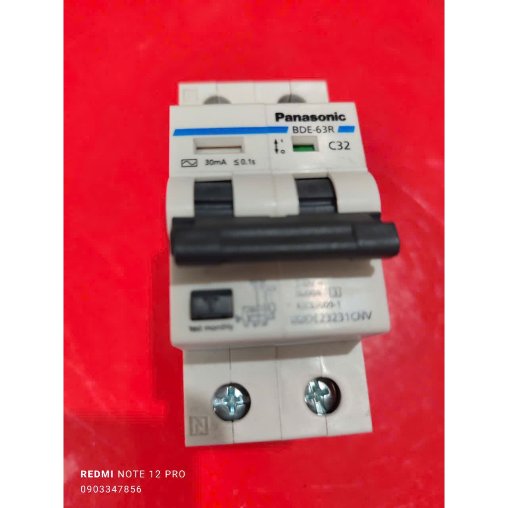 CB chống giật, aptomat chống giật Panasonic RCBO 2P1E, dòng điện định mức 06A, 32A độ bền cao ...