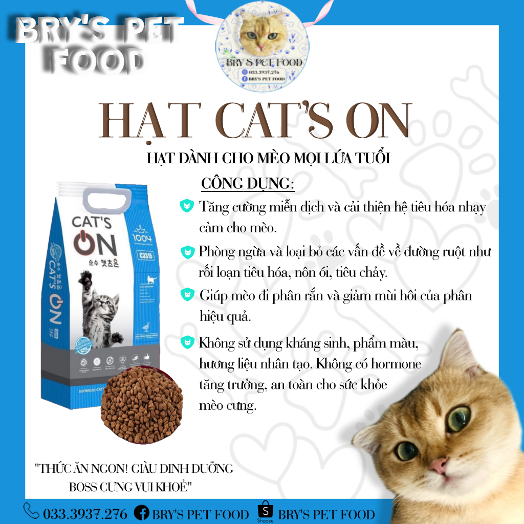 Hạt cho mèo Cats On. Hạt cho mèo mọi lứa tuổi đến từ Hàn Quốc - Dòng ...