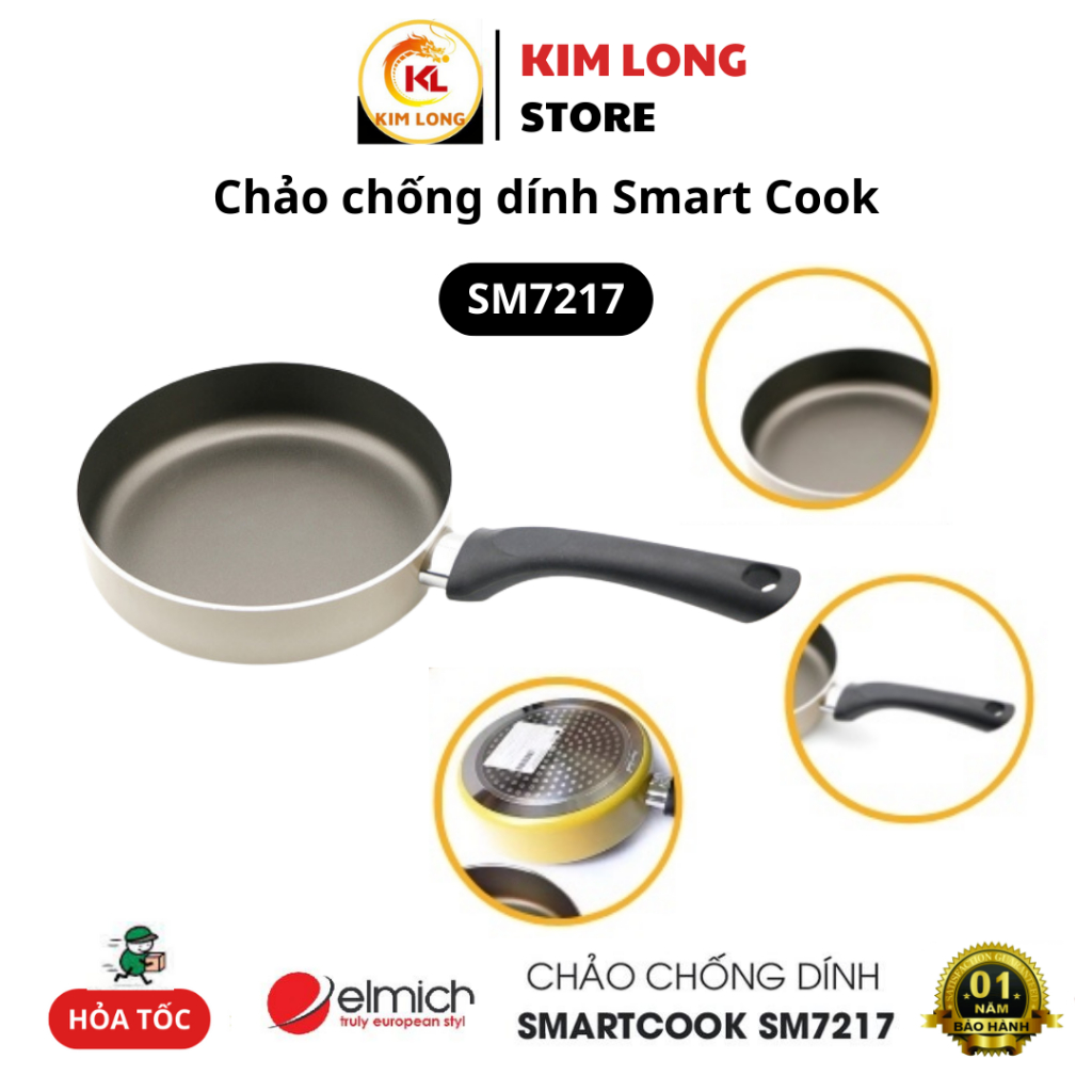 Chảo chống dính Smart Cook SM-7217 làm bằng hợp kim nguyên chất, phủ 2 ...